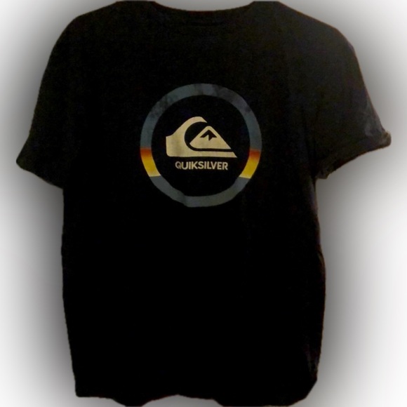Quiksilver | Shirts | Mens Quicksilver T Shirt Black With Vibrant Logo ...